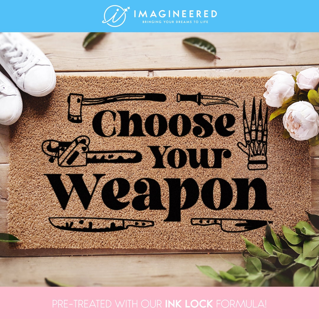 Choose Your Weapon Halloween Doormat - Freddie Krueger - Michael Myers ...
