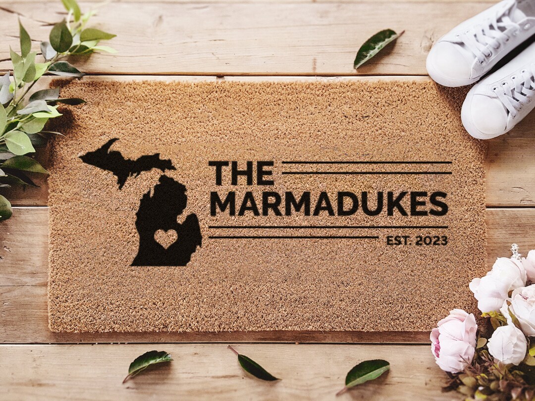 Custom Michigan State Map Personalized State Doormat Home - Etsy
