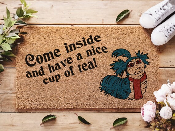 Labyrinth Welcome Mat Come Inside and Have A Nice Cup of Tea - Etsy ...