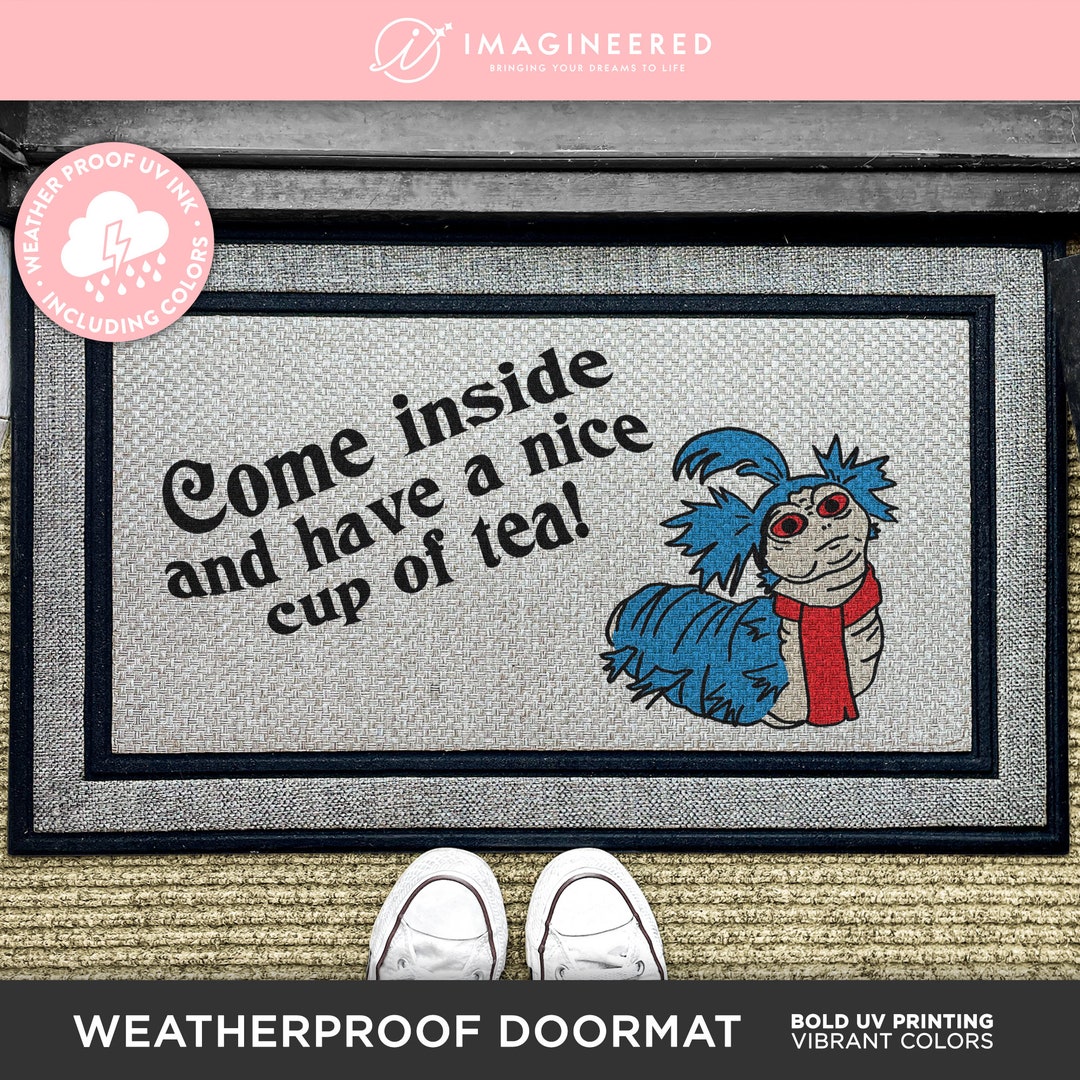 Labyrinth Welcome Mat - Worm Outdoor Doormat - Come Inside and Have A ...