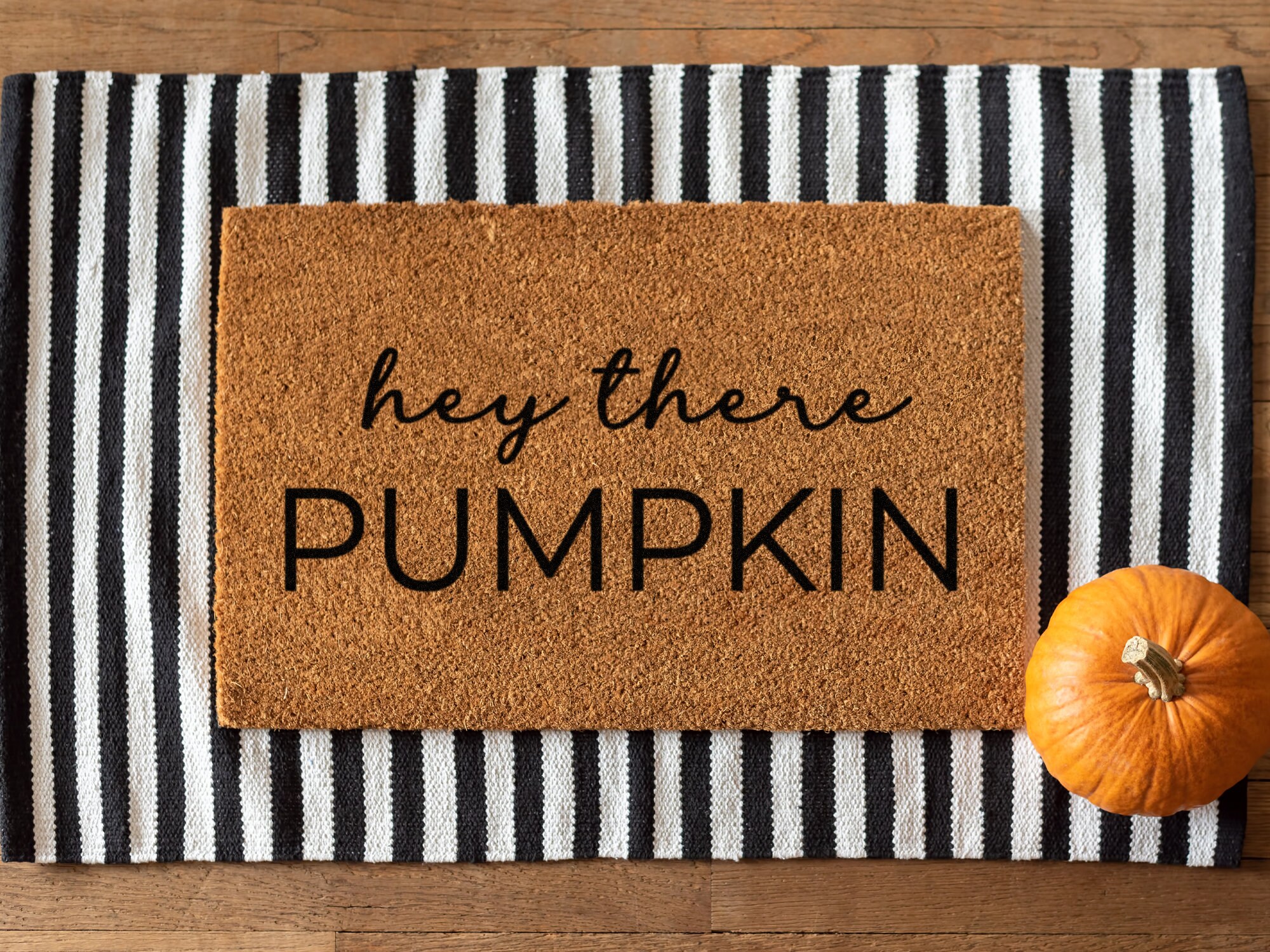 Hey There Pumpkin Door Mat Autumn Pumpkin Door Mat Hey | Etsy