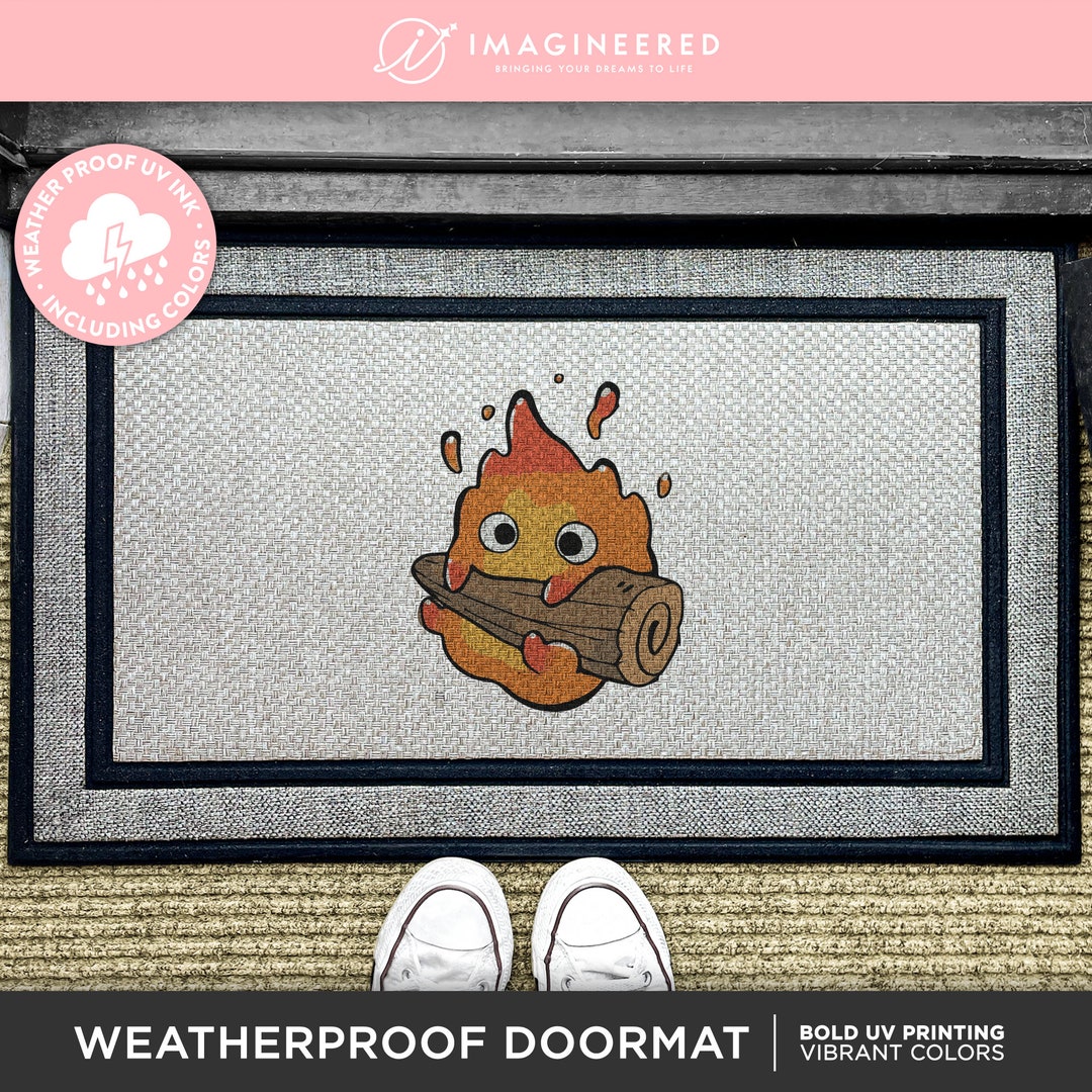 Cute Calcifer All Weather Doormat, Howl's Moving Castle Decor, Studio ...