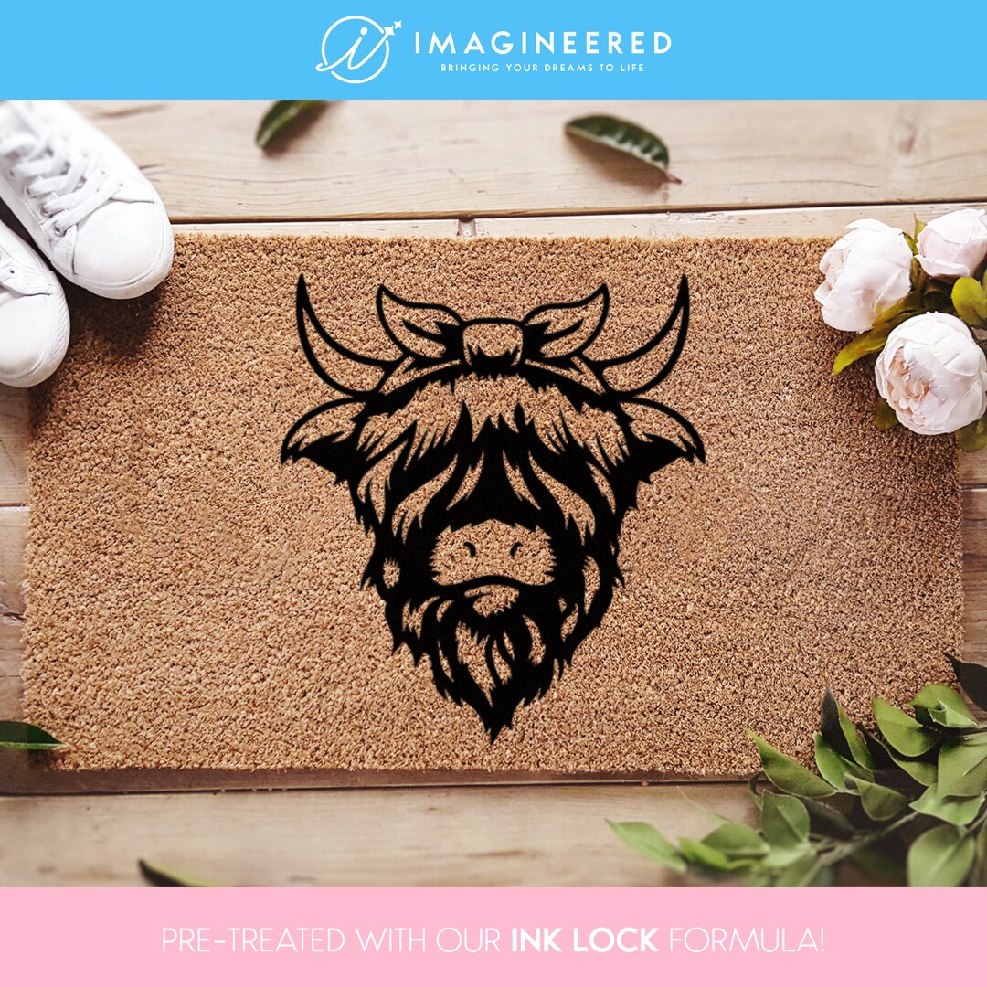 Cute Female Cow Doormat - Highland Cow Mat - Cowboy Doormat - Western ...