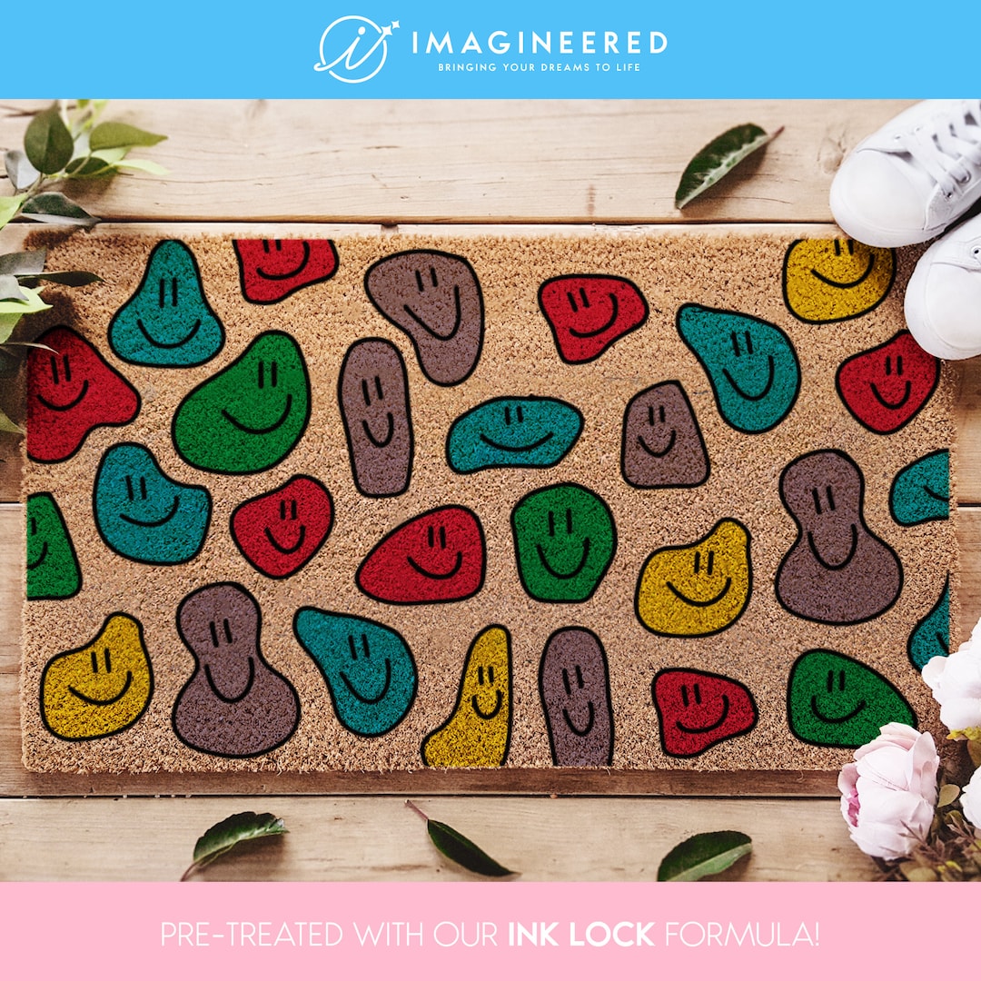 Whimsical Smiley Face Door Mat, Fun and Functional Home Decor, Brighten ...