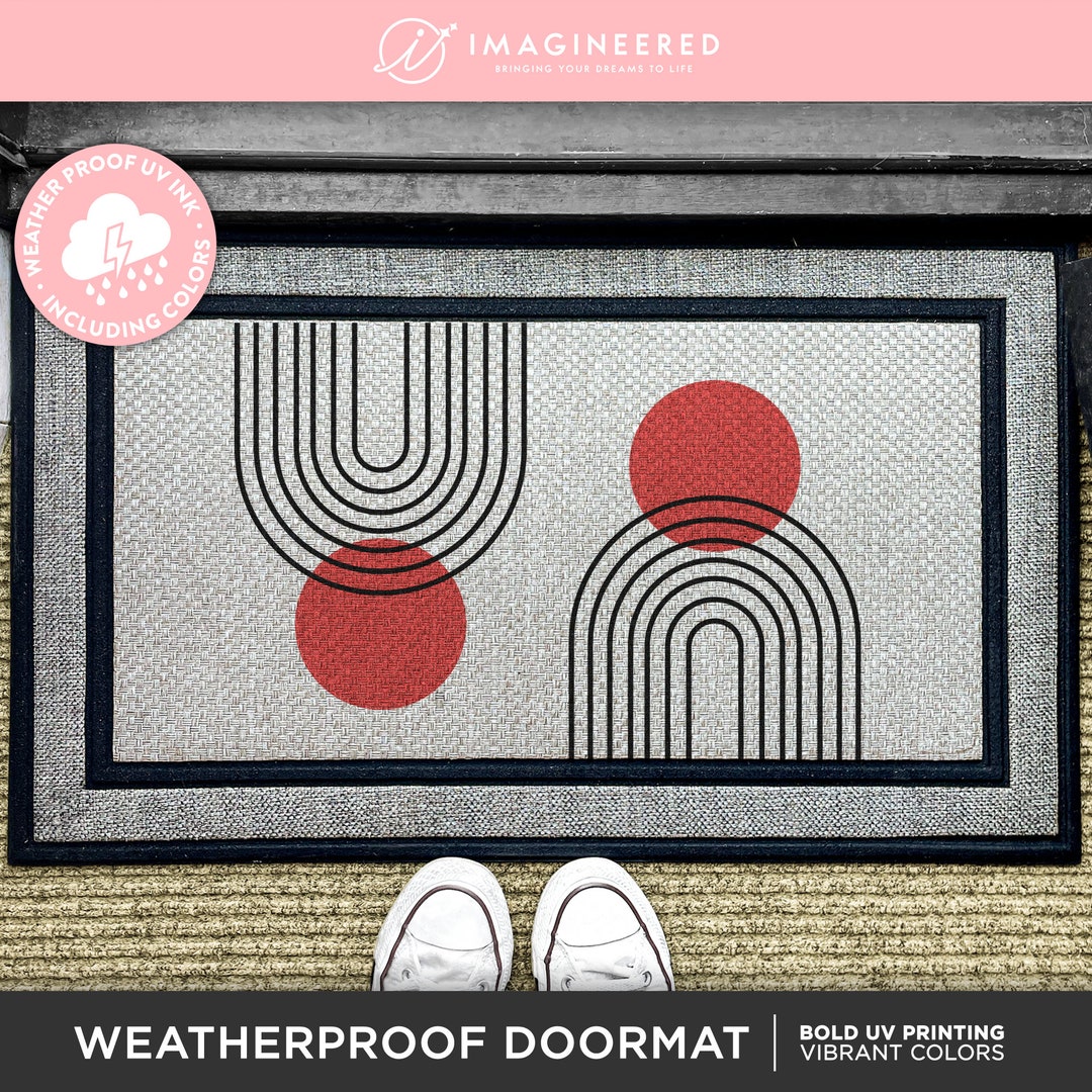 Vintage Inspired Mid Century Modern All Weather Doormat, Retro Entryway ...