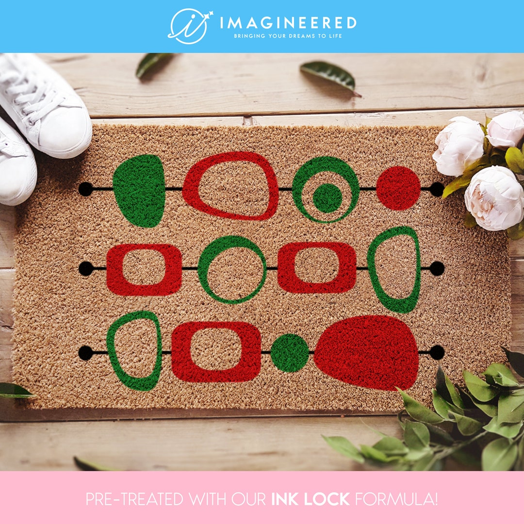 Handcrafted Mid Century Modern Doormat, Unique Welcome Mat Design ...