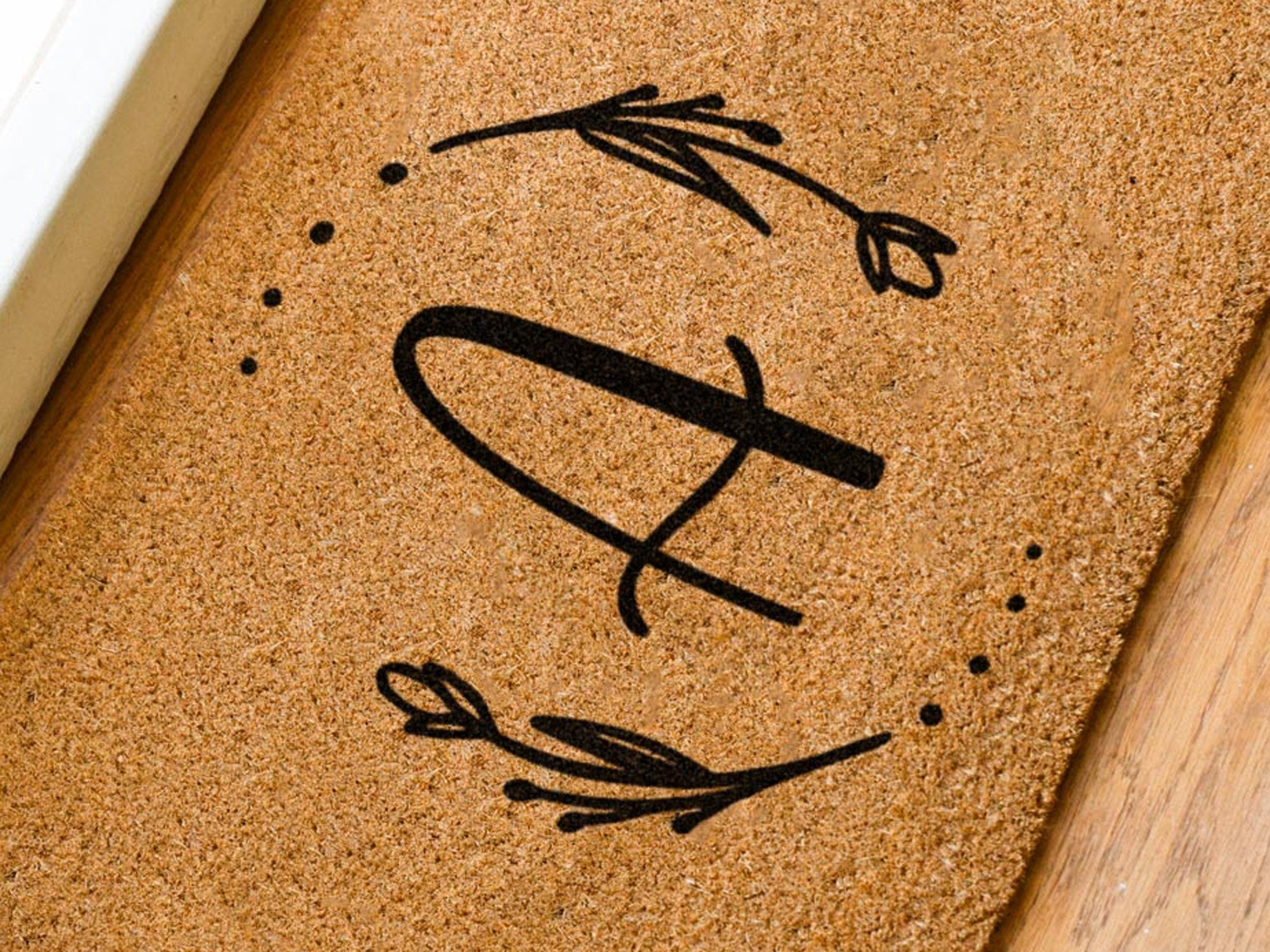 Personalized Name Initial Doormat Custom Cursive Doormat | Etsy