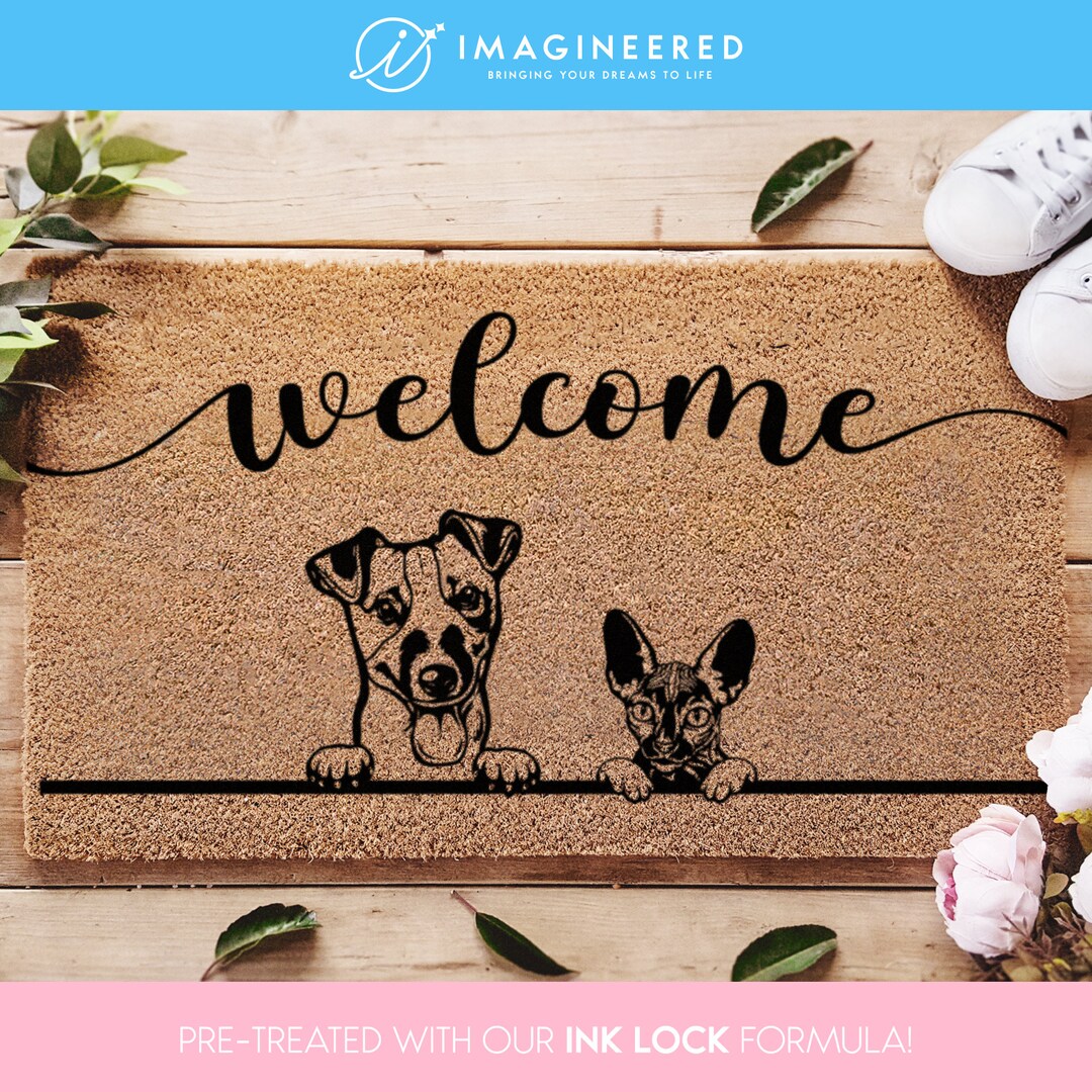 Custom Pet Welcome Mat Personalized Dog and Cat Doormat Dog Breeds ...