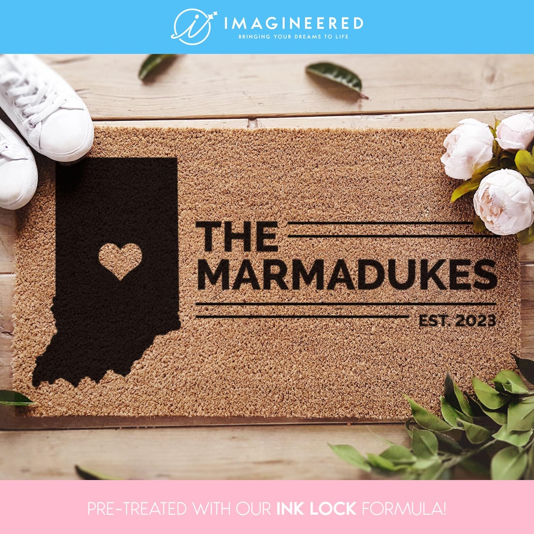 Custom State Map - Indiana State Mat - Personalized State Mat - Home ...