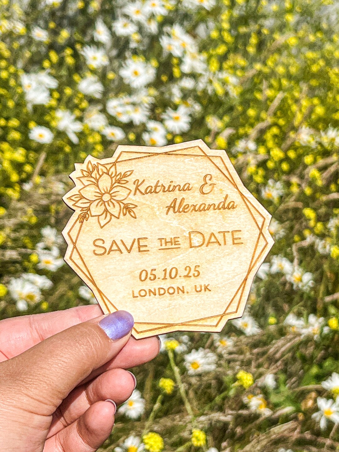 Rustic Wooden Save the Date Magnet, Wedding Invitation Keepsake ...