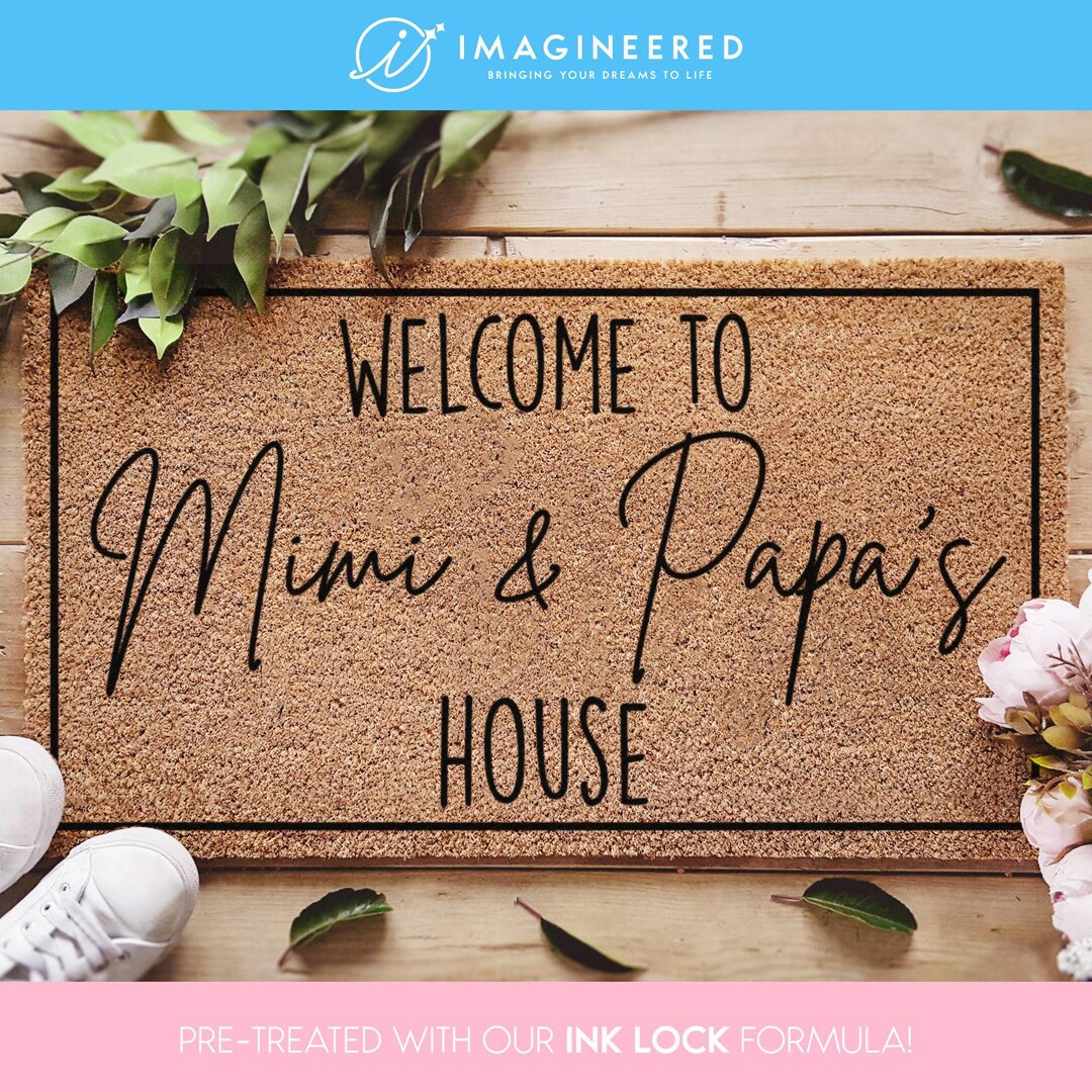 Custom Grandparents Doormat, Welcome to Mimi & Papa's House Doormat ...