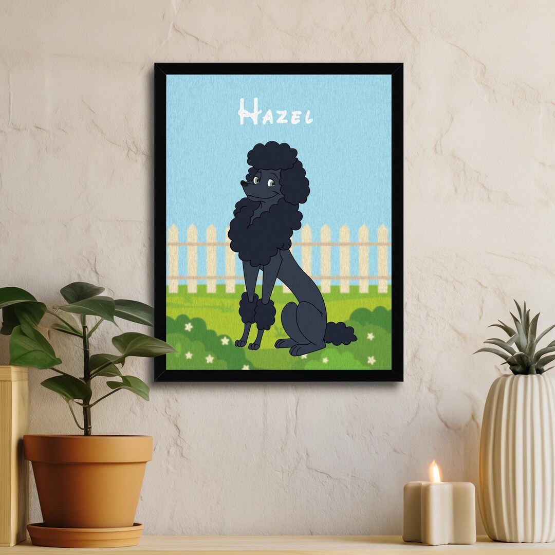 Poodle Portrait Custom and Personalized, Poodle Wall Art, Dog Portrait ...