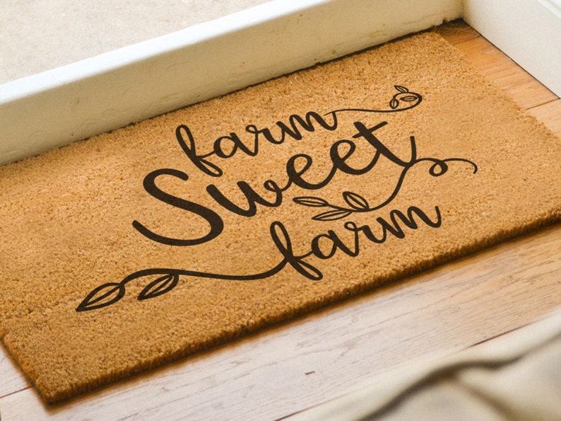 Farm Sweet Farm Door Mat Farmhouse Doormat Housewarming - Etsy