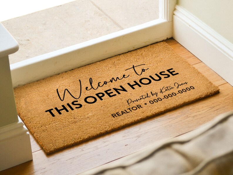 Welcome to This Open House Real Estate Doormat - Business Doormat ...