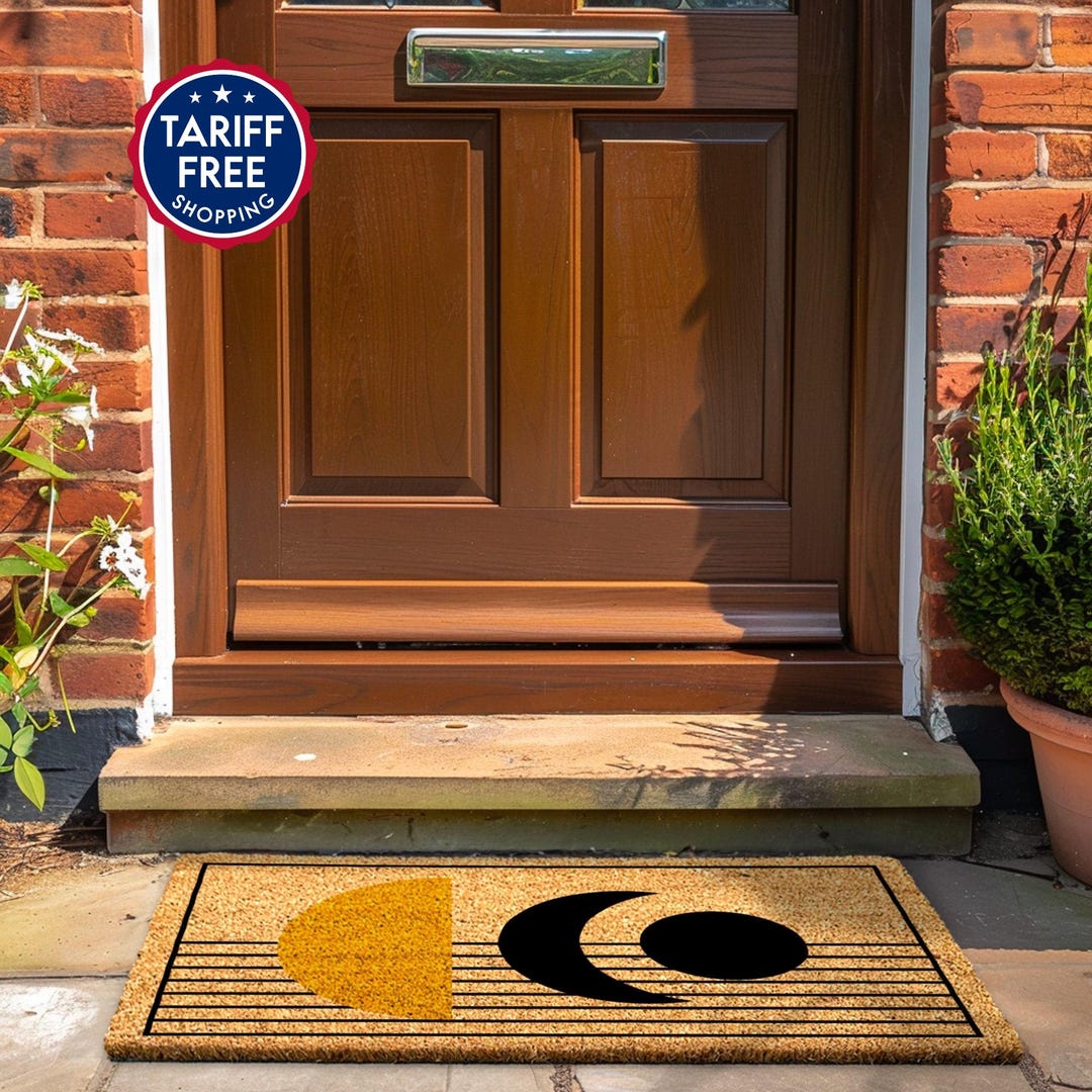 Chic Mid Century Modern Custom Door Mat - Retro Welcome Mat for Stylish ...
