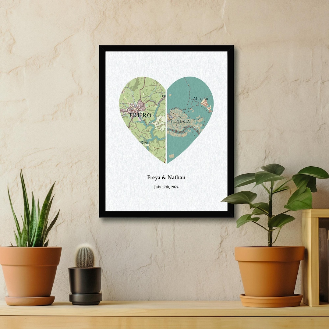 Personalized Custom Map Print, Unique Home Décor, Custom Map ...