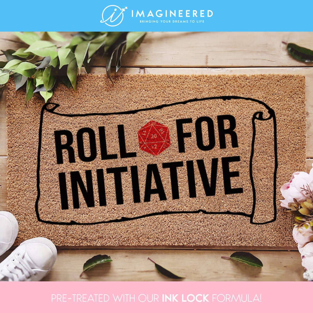 Roll for Initiative Door Mat Dungeons & Dragons Door Mat D20 Initiative ...