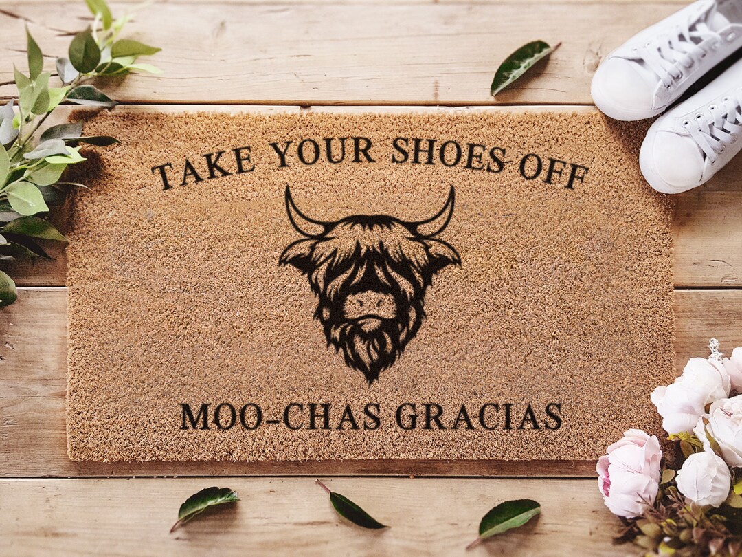 Highland Cow Doormat Funny Moo-chas Gracias Western Style - Etsy UK