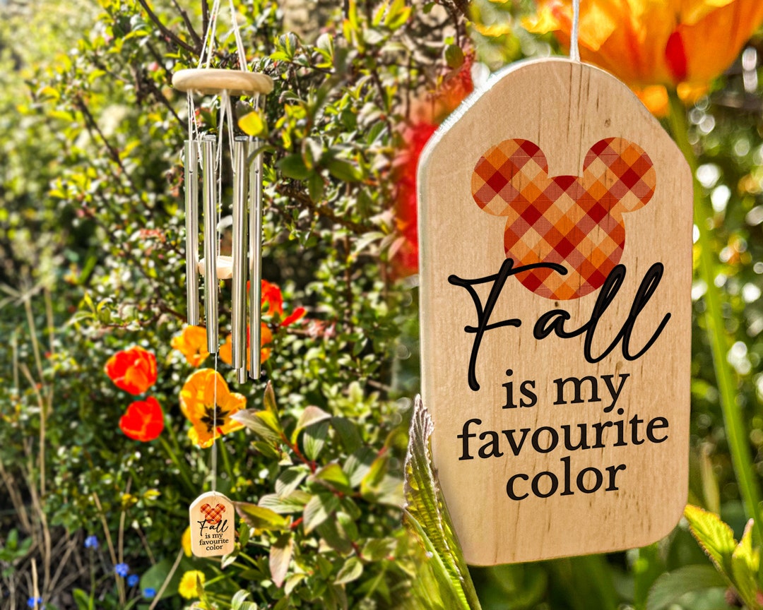 Colourful Plaid Mickey Wood Wind Chime Fall is My Favourite Color ...