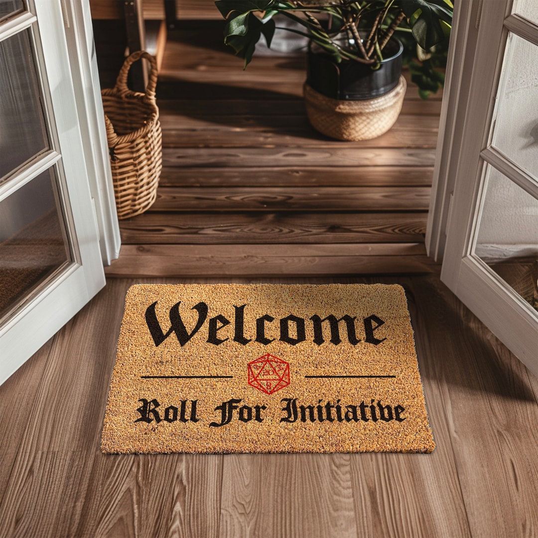 Dnd Dungeons Dragons Door Mat Roll for Initiative Doormat Gift D20 Dice ...