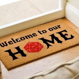 Dungeon Dragons Door Mat Welcome to Our Home D20 Dnd - Etsy
