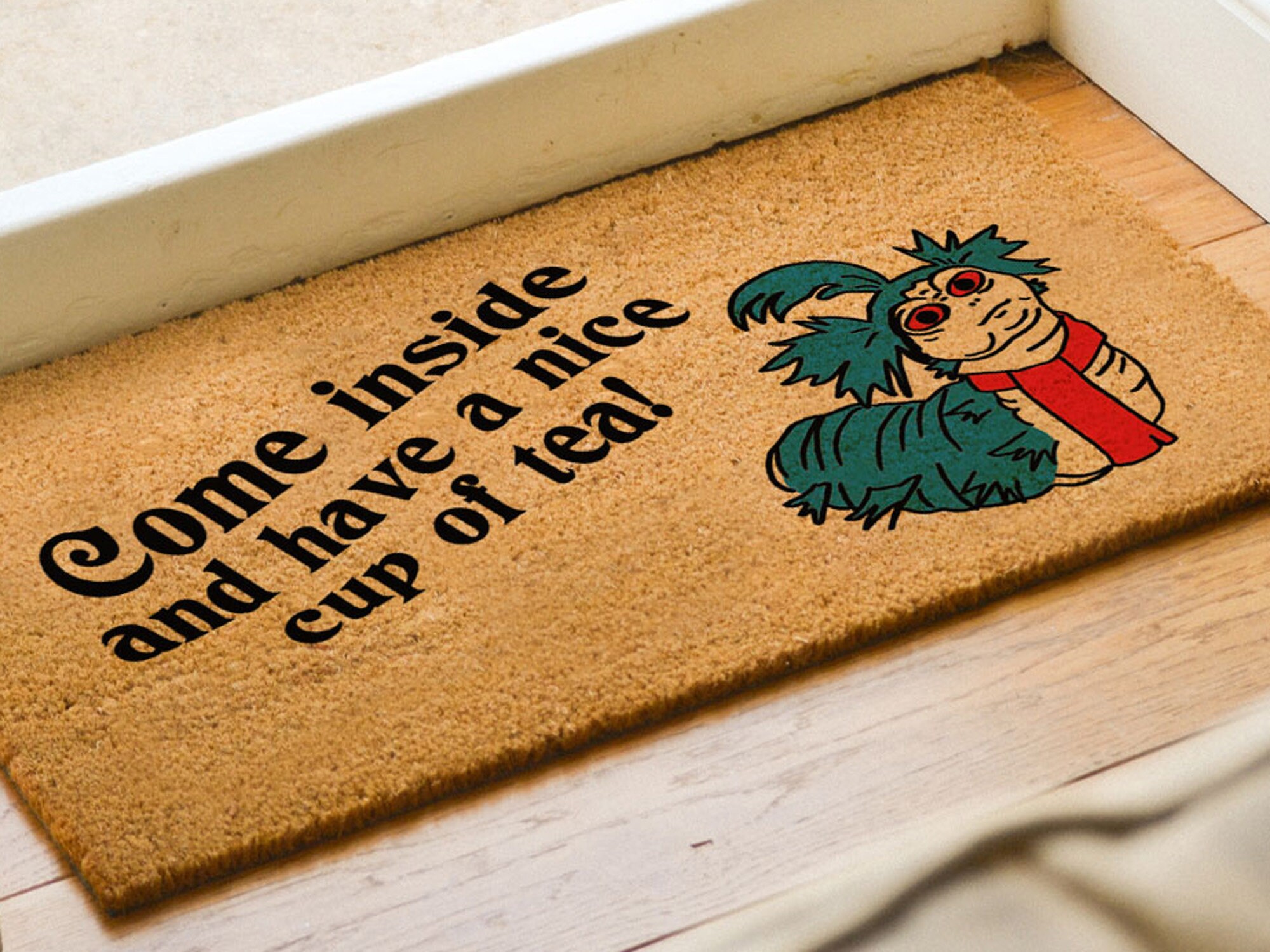 Labyrinth Welcome Mat Come Inside and Have A Nice Cup of Tea - Etsy ...