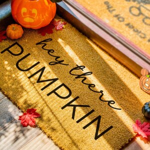 Hey There Pumpkin Door Mat Autumn Pumpkin Door Mat Hey - Etsy