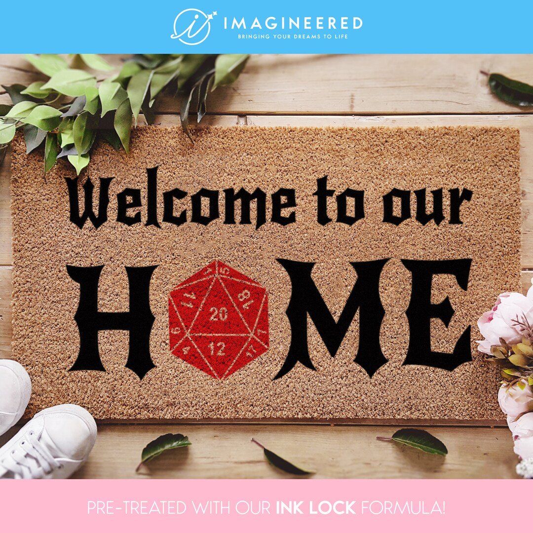 Dungeon Dragons Door Mat Welcome to Our Home D20 Dnd - Etsy