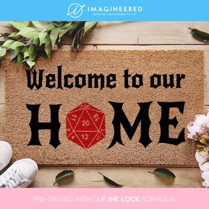 Dungeon Dragons Door Mat Welcome to Our Home D20 Dnd - Etsy