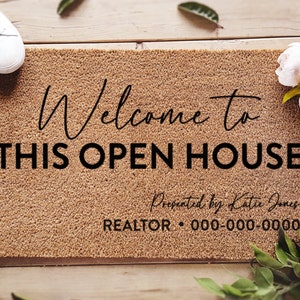 Welcome to This Open House Real Estate Doormat - Business Doormat ...