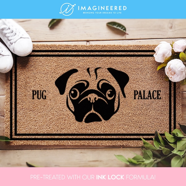 Pug Welcome Mat - Etsy