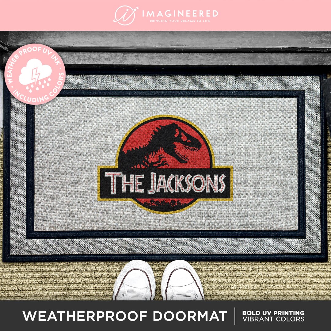 Jurassic Park Inspired All-weather Custom Doormat Dinosaur Lovers ...