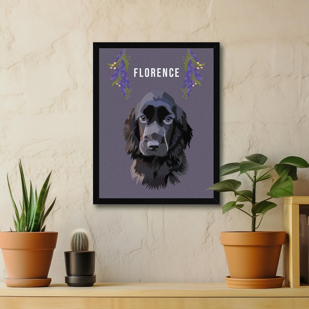 Spaniel Digital Art, Custom Pet Portraits, Spaniel Dog Portrait, Wall ...
