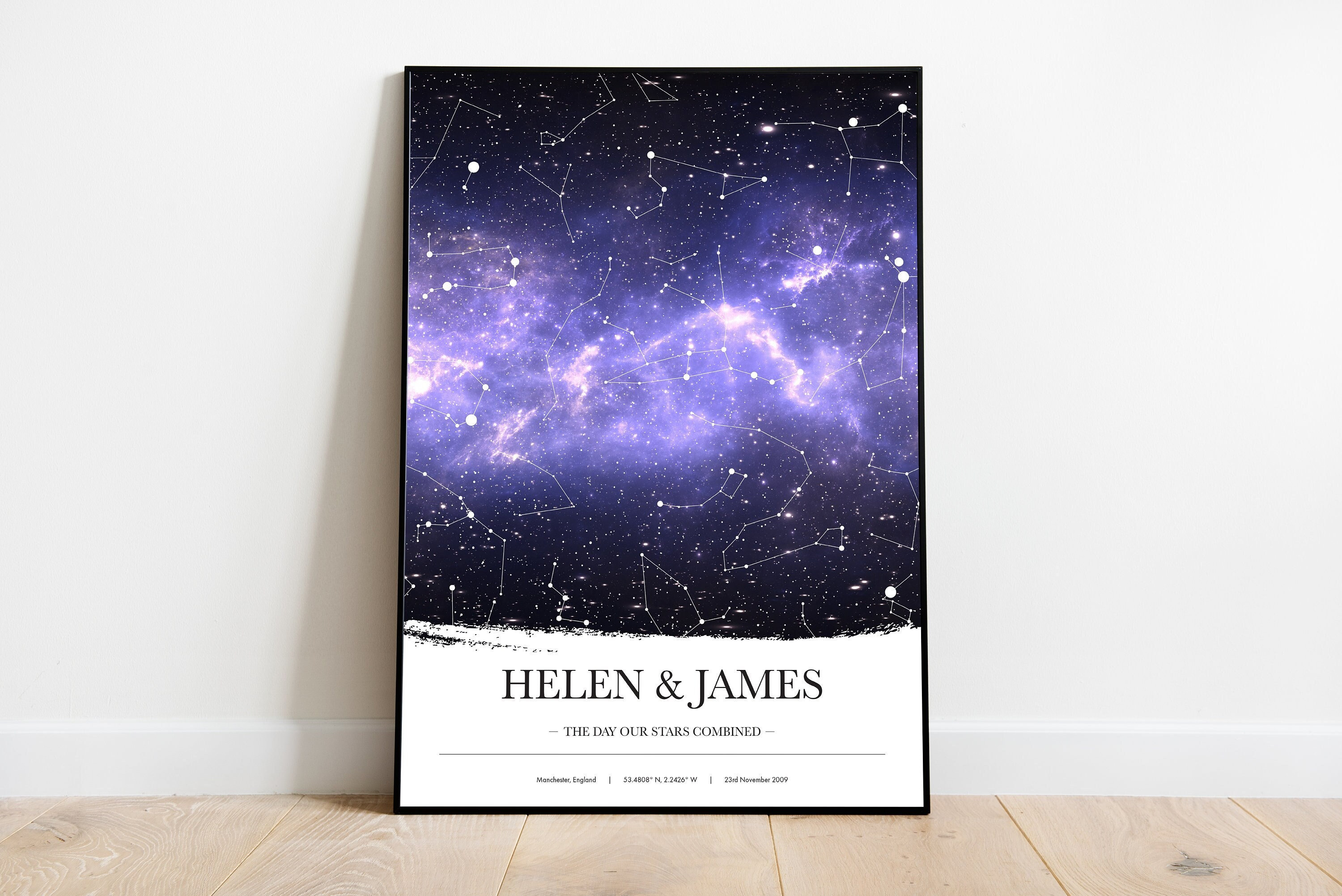 Mapa de estrellas mapa de constelaciones personalizado cielo - Etsy México