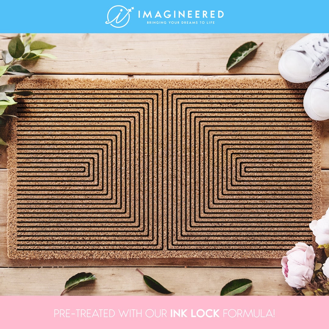 Handcrafted Line Art Pattern Doormat, Minimalist Print Doormat ...