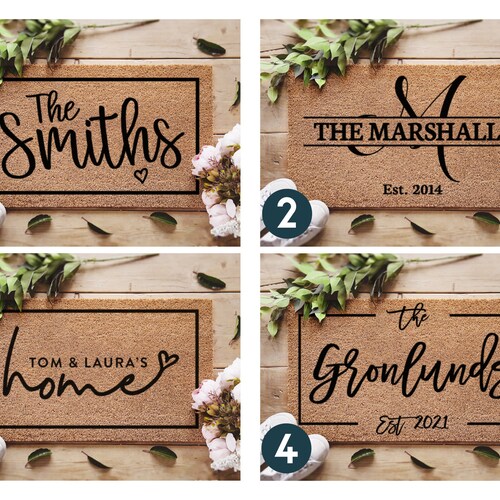 Monogram Custom Family Last Name Doormat Welcome Mat - Etsy