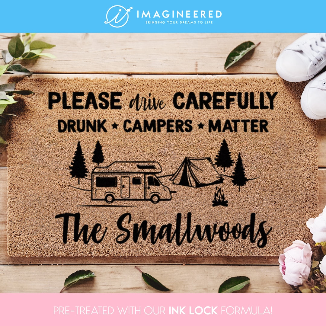 Camping RV Door Mat Campervan Gift Personalized Doormat RV Decor Custom ...