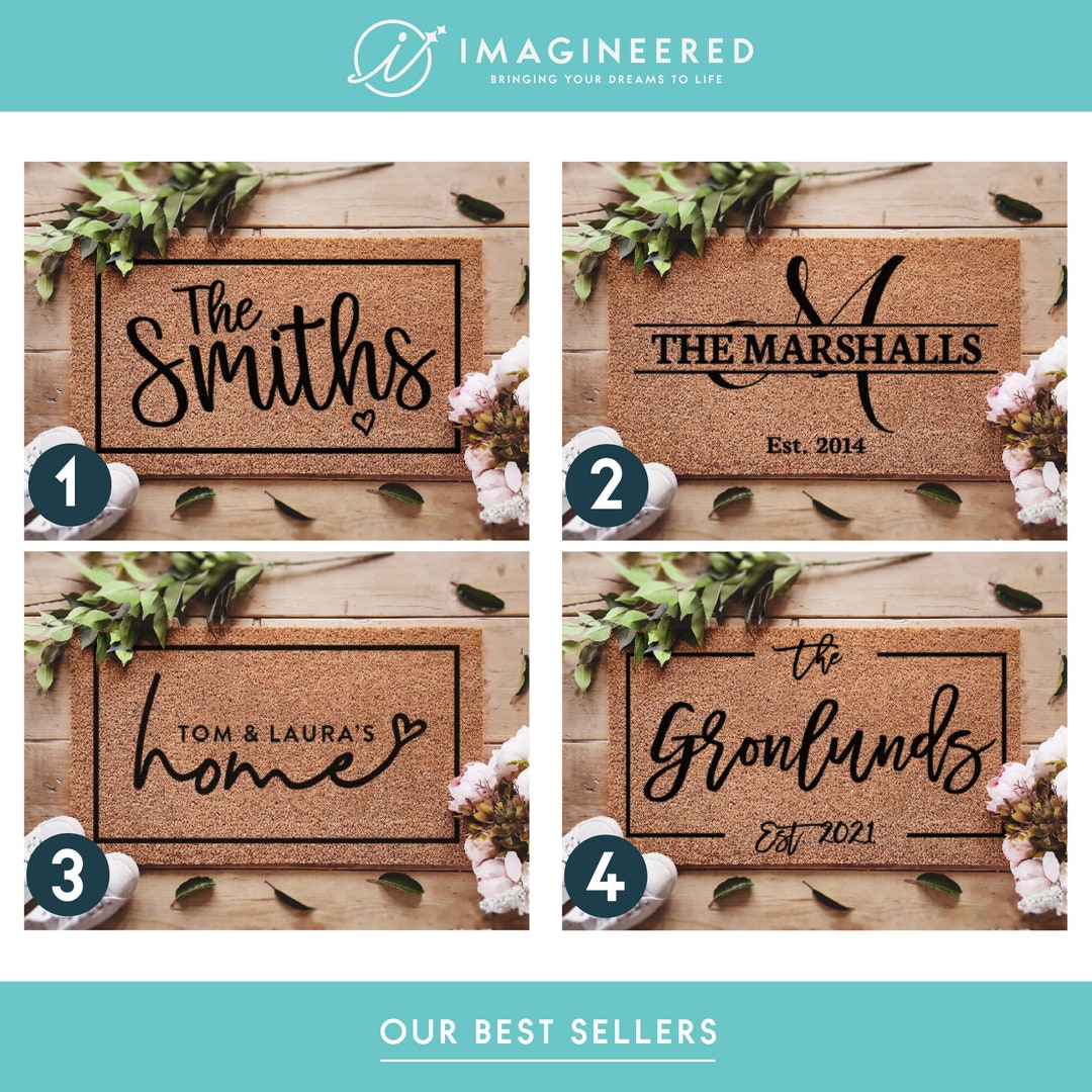 Personalized Family Name Doormat Housewarming Gift Family Name Doormat ...