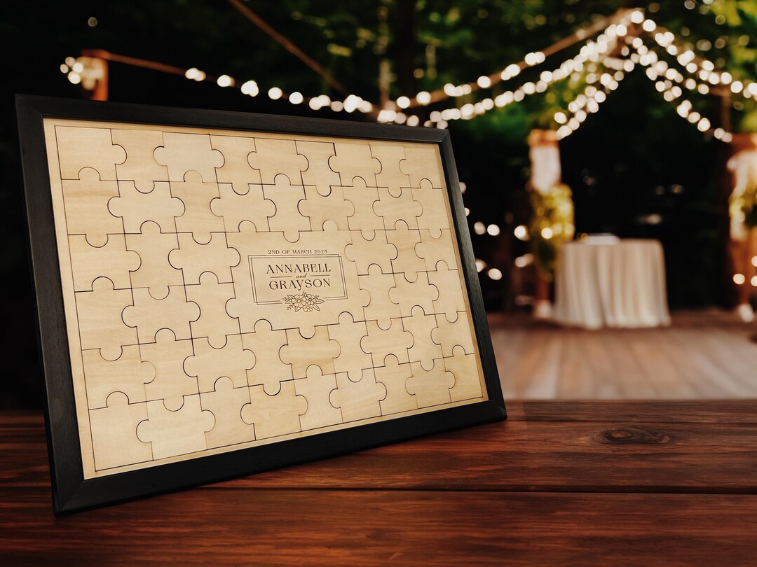 Personalized Wedding Jigsaw Puzzle – Custom Wedding Gift, Guestbook ...