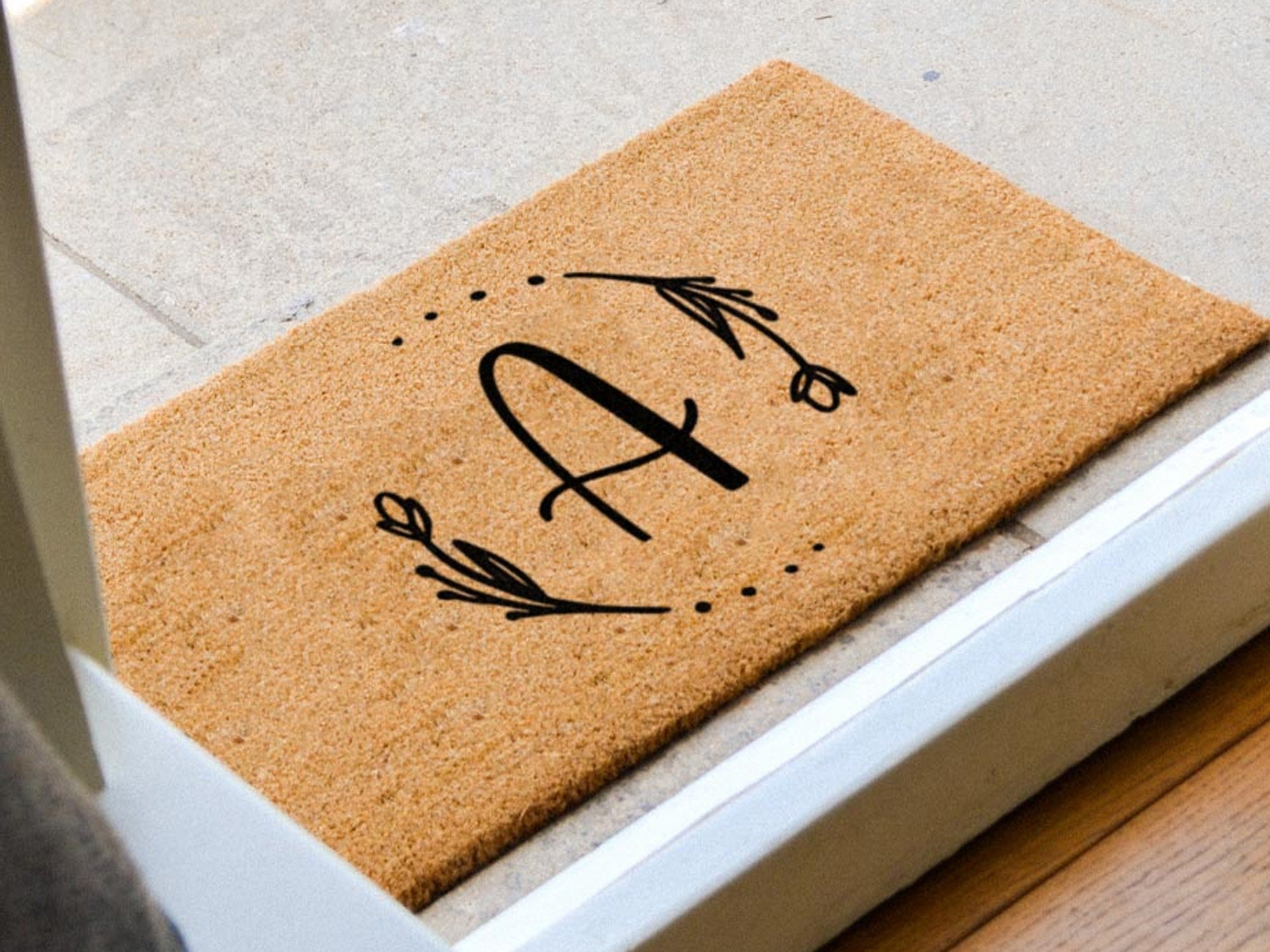 Personalized Name Initial Doormat Custom Cursive Doormat | Etsy