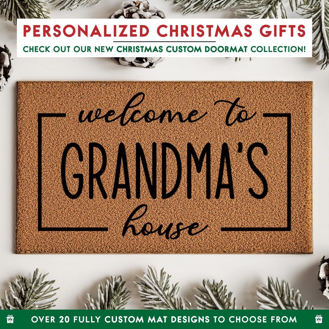 Grandma Welcome Mat, Custom Doormat Family Name Door Mat, Grandma Door ...