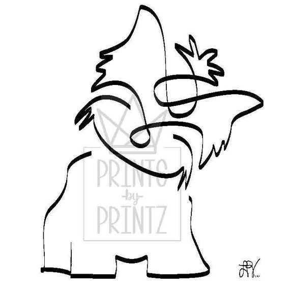 Yorkie/yorkshire Terrier Abstract Line Art Printed 8 X | Etsy