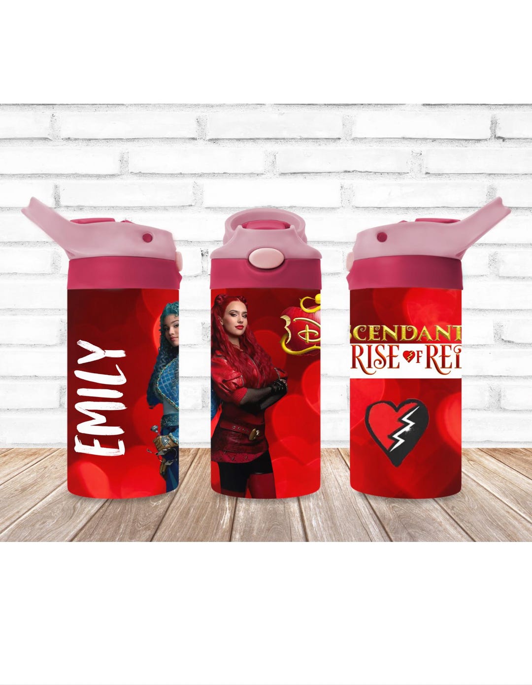 Descendants Red Personalized Water Bottle for Kids & Toddlers - Etsy