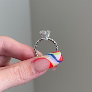 3ct Crushed Ice Heart Shaped Moissanite 5-prong Hidden Halo Pavé ...