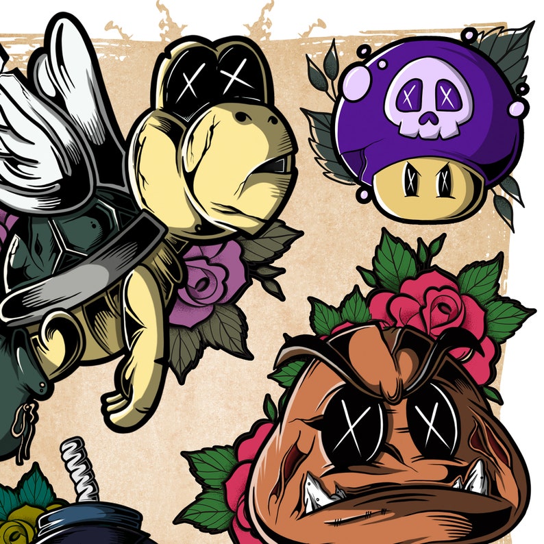 Super Mario Bros. Bad Guys Original Flash Sheet - Instant Digital ...