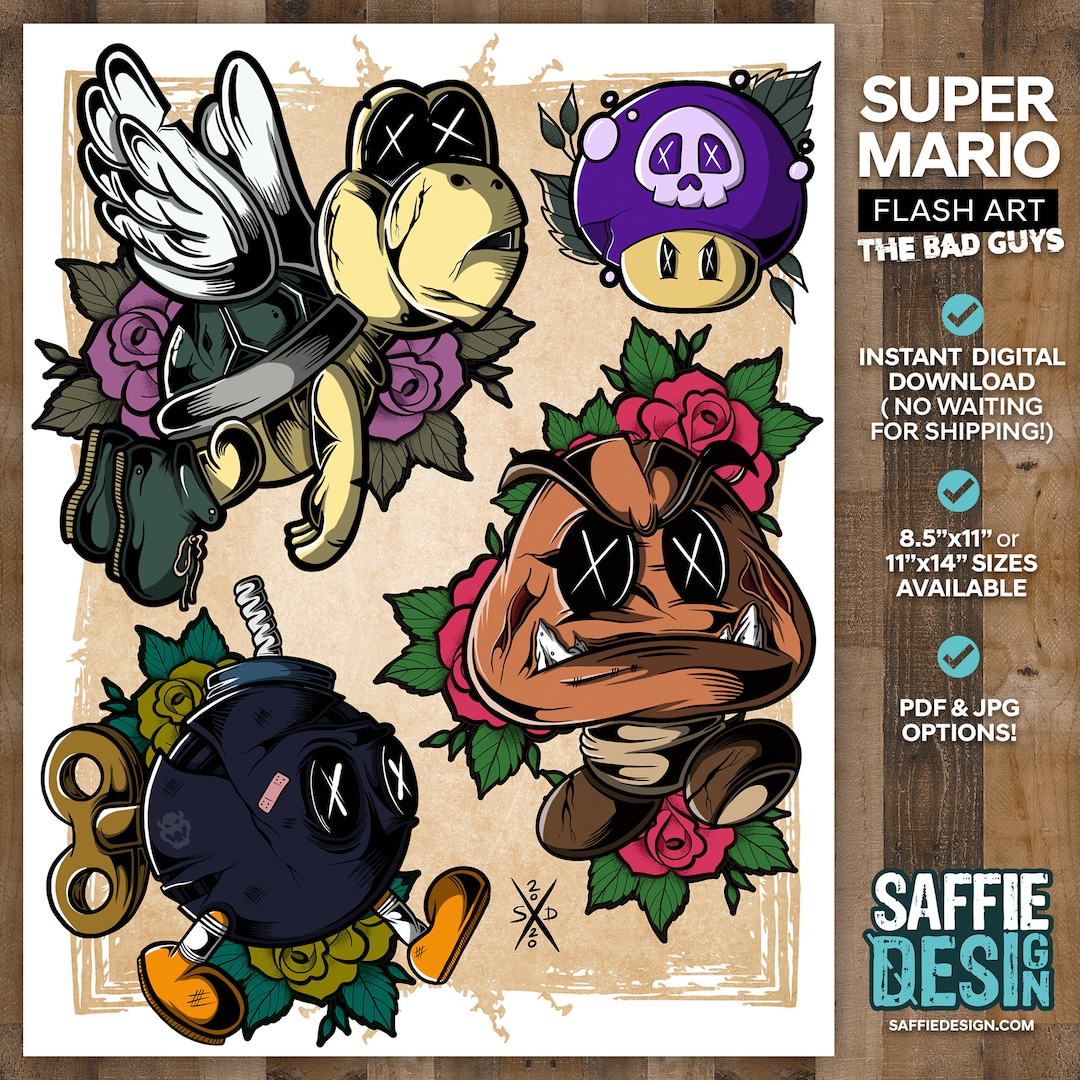 Super Mario Bros. Bad Guys Original Flash Sheet Instant Digital ...