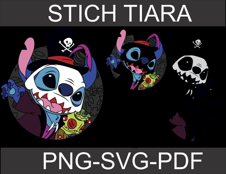 Stitch Tiara Witch SVG PDF PNG - Etsy Australia