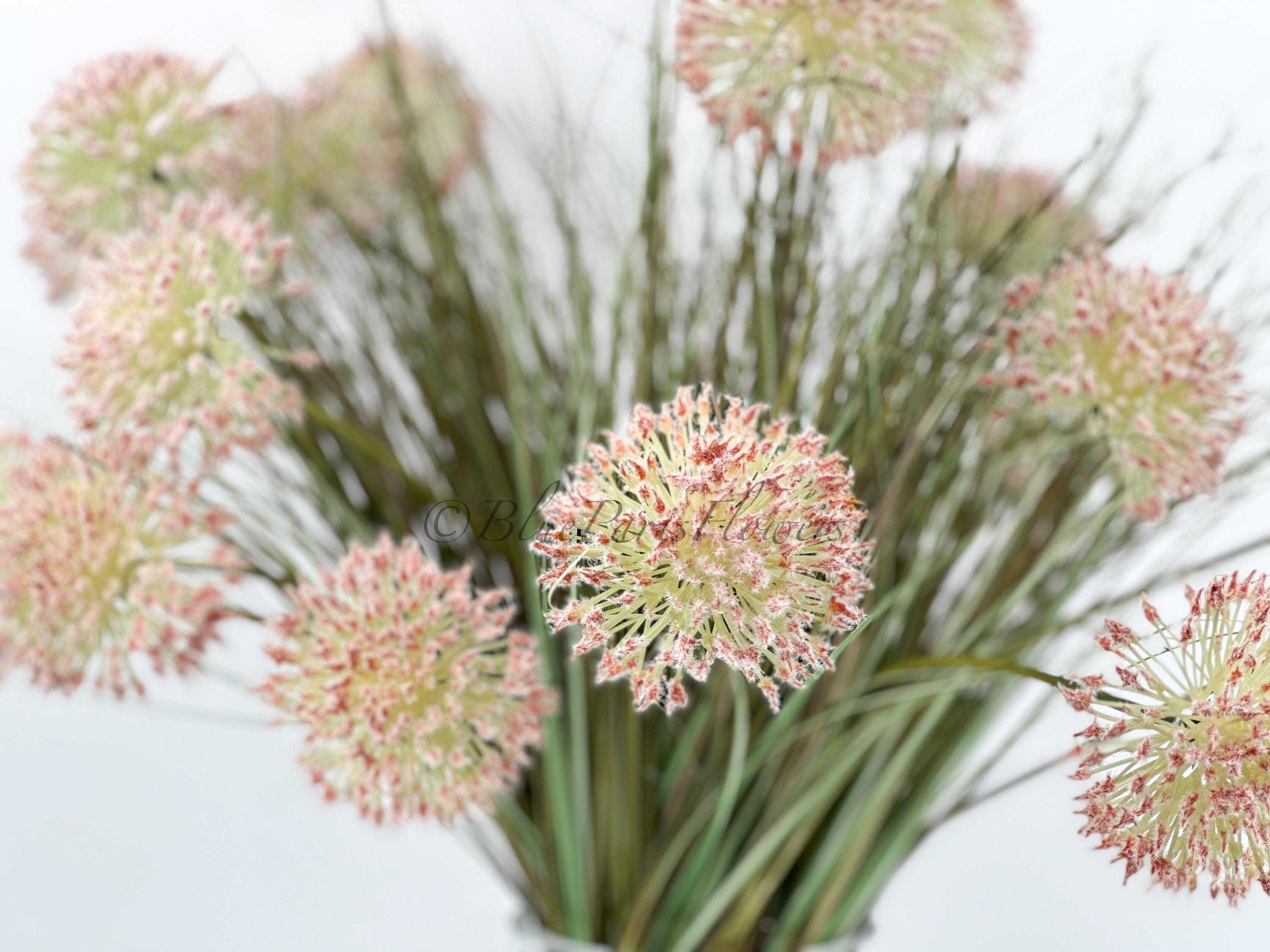 30" Dandelion Allium Arrangement: Light Pink Faux Silk Flower ...