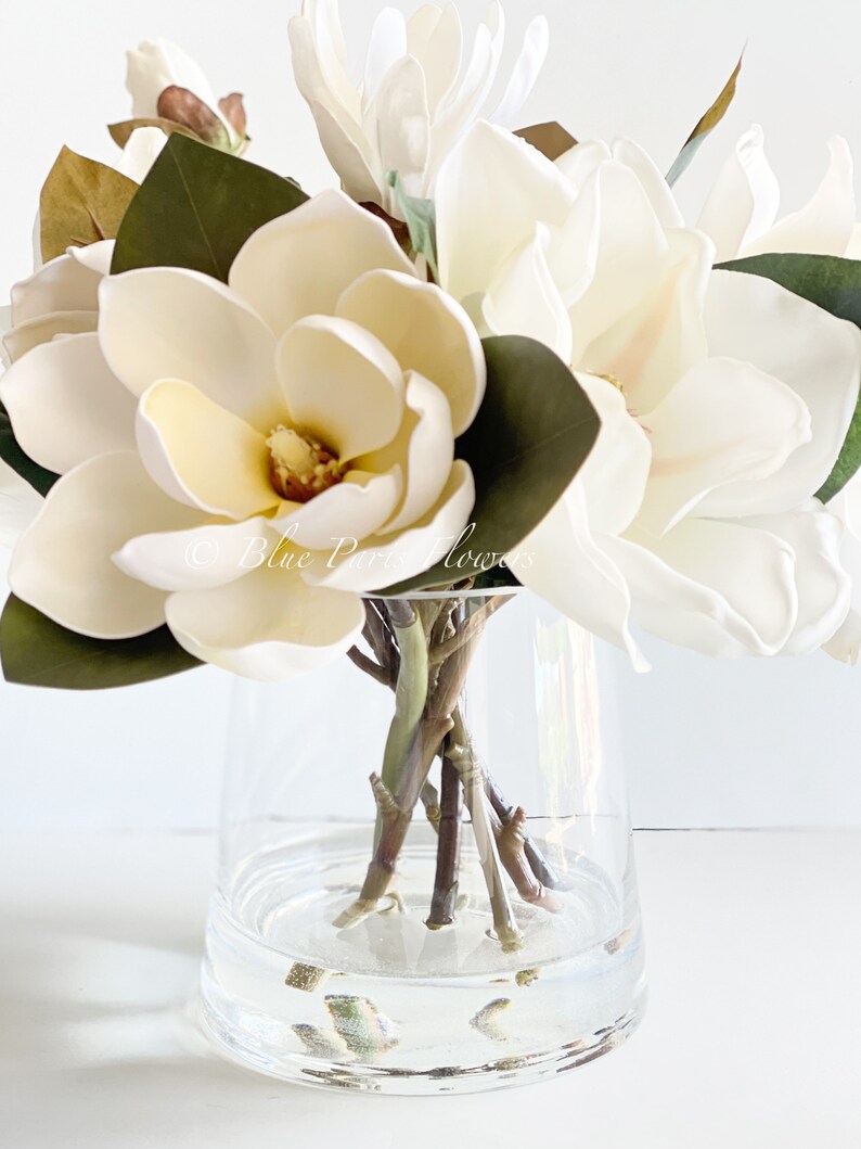Luxurious White Magnolia Arrangement Real Touch/silk - Etsy