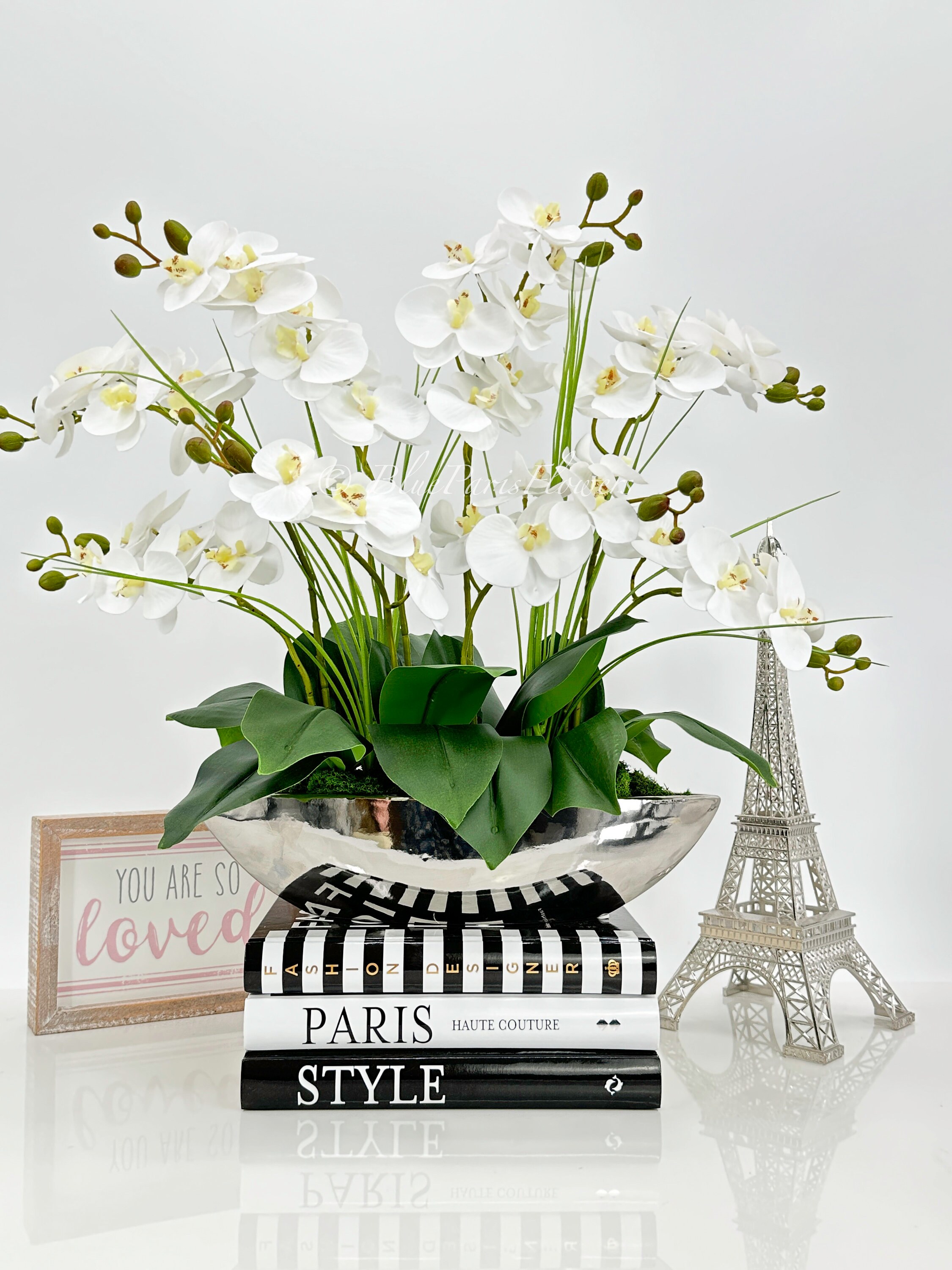 White Phalaenopsis Orchid Arrangement: Real Touch Faux Floral Decor - Etsy